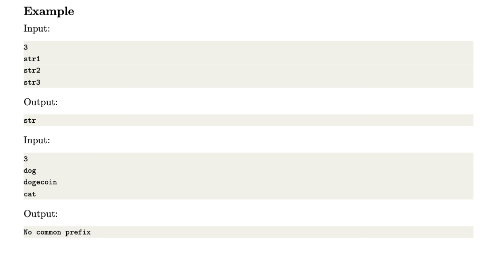 Solved 3 Longest common prefix Longest common prefix for a | Chegg.com