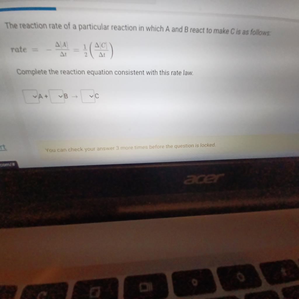 Solved The reaction rate of a particular reaction in which A | Chegg.com