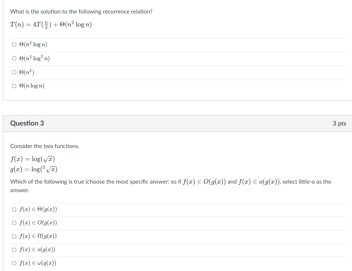 Solved What is the solution to the following recurrence | Chegg.com