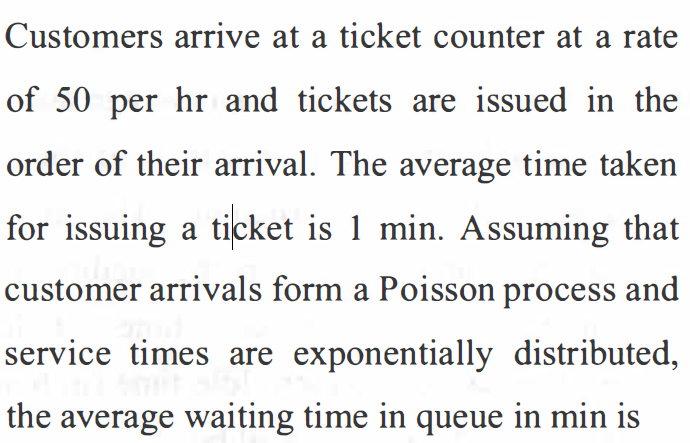 Solved Customers arrive at a ticket counter at a rate of 50 | Chegg.com