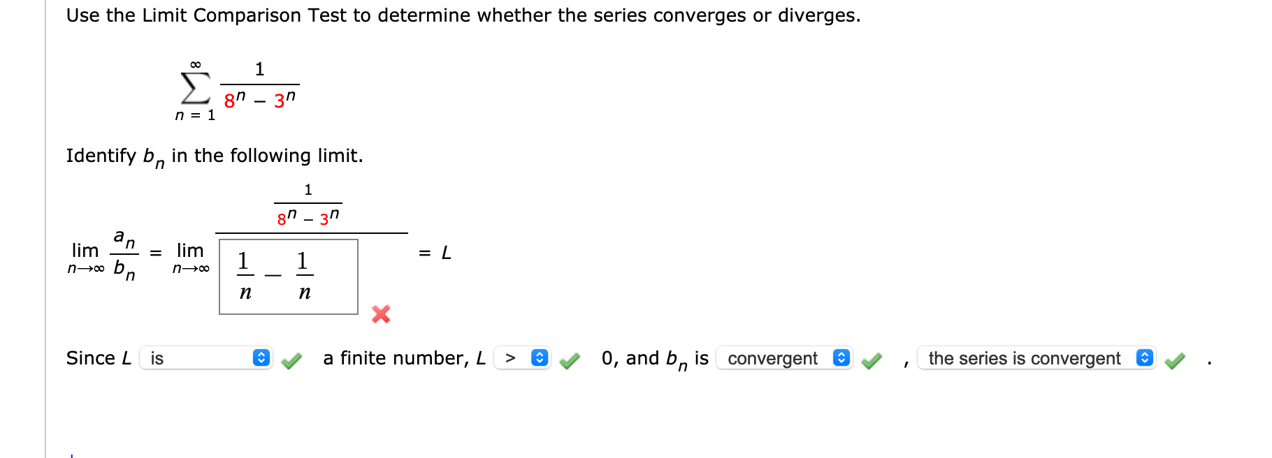 Solved Use the Limit Comparison Test to determine whether | Chegg.com
