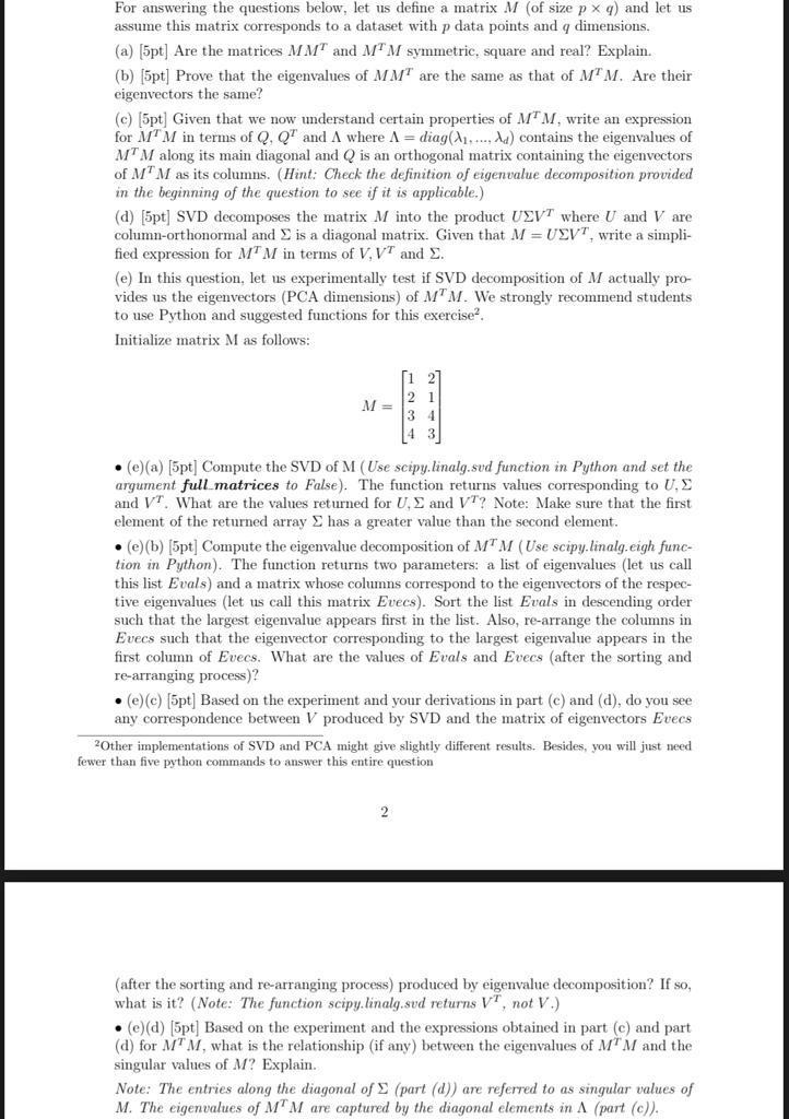 Solved For Answering The Questions Below Let Us Define A