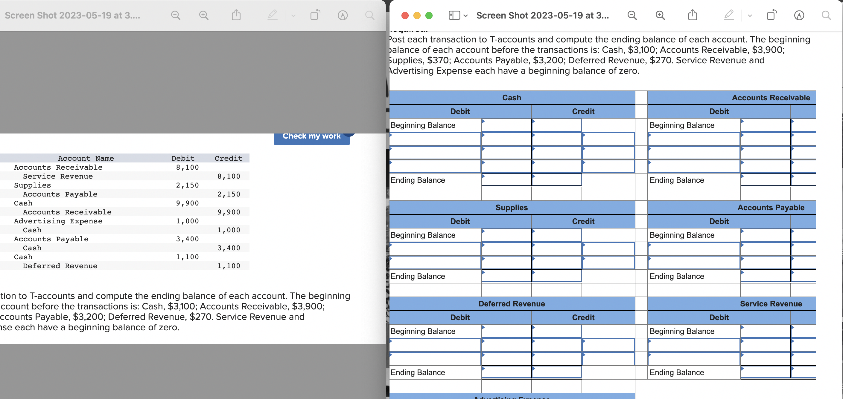 Solved Post each transaction to T-accounts and compute the | Chegg.com