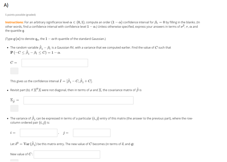 Solved A) 5 points possible (graded Instructions: For an | Chegg.com