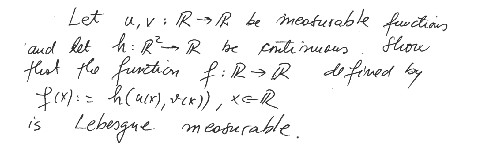 Solved Let u,v:R→R be imeaturable fuctions and let h:R2→R be | Chegg.com