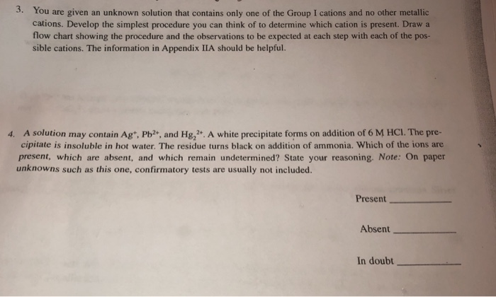 Solved 3. You are given an unknown solution that contains | Chegg.com