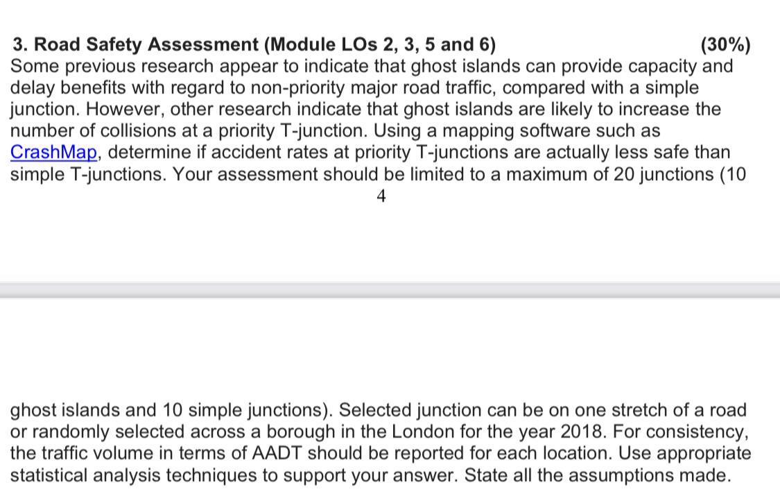 Solved 3. Road Safety Assessment (Module LOs 2, 3,5 and 6) | Chegg.com