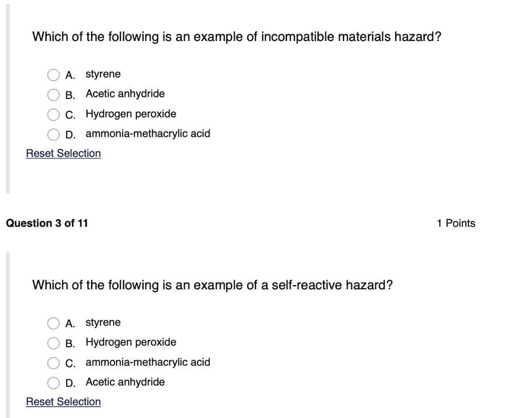 Solved Which of the following is an example of incompatible | Chegg.com