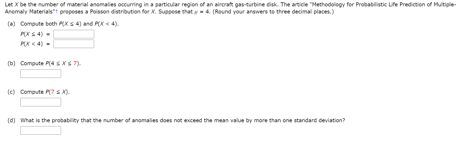 Solved Let X be the number of material anomalies occurring | Chegg.com