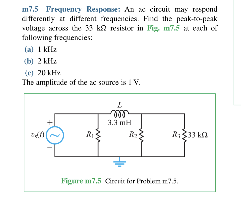 Solved m7.5 Frequency Response: An ac circuit may respond | Chegg.com