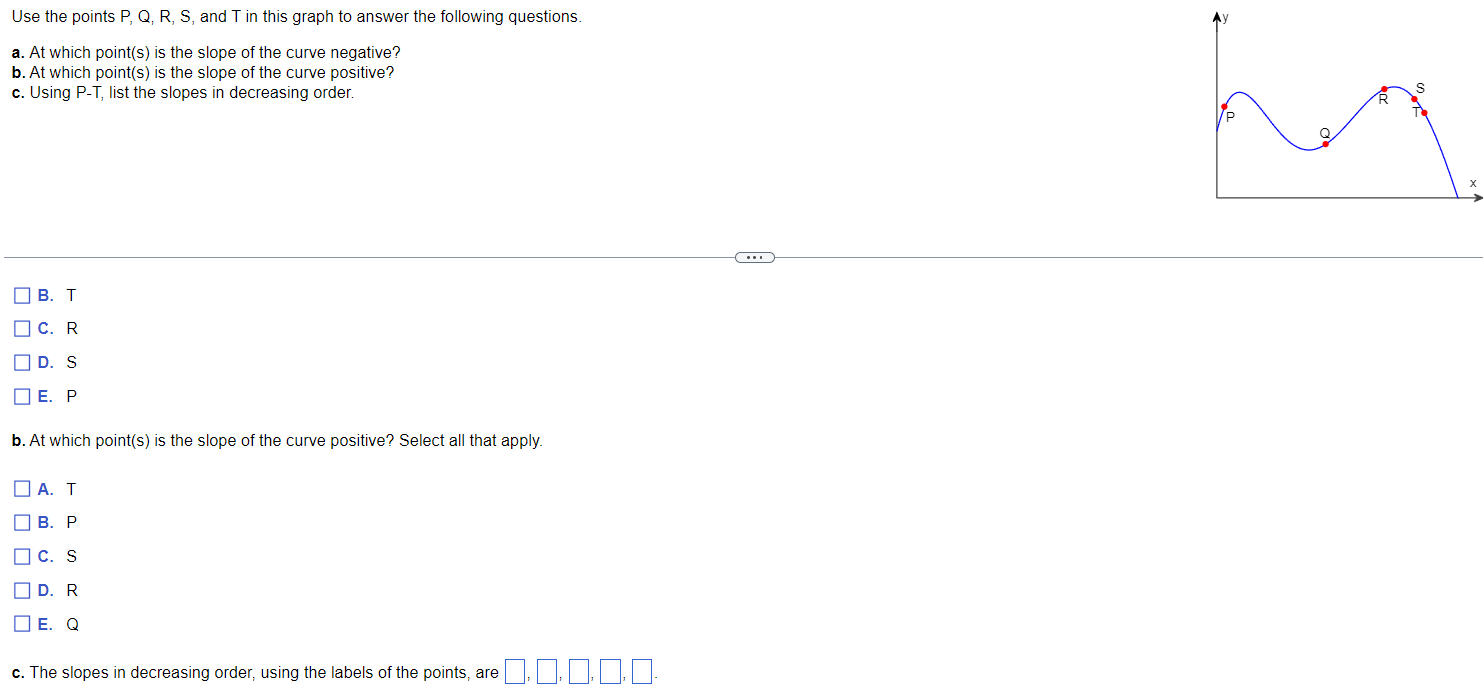 Solved Calculus Use the points P,Q,R,S, ﻿and T ﻿in this | Chegg.com