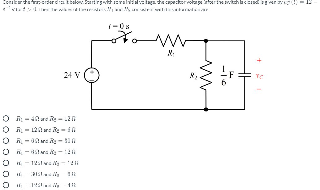 Solved Consider the first-order circuit below. Starting with | Chegg.com