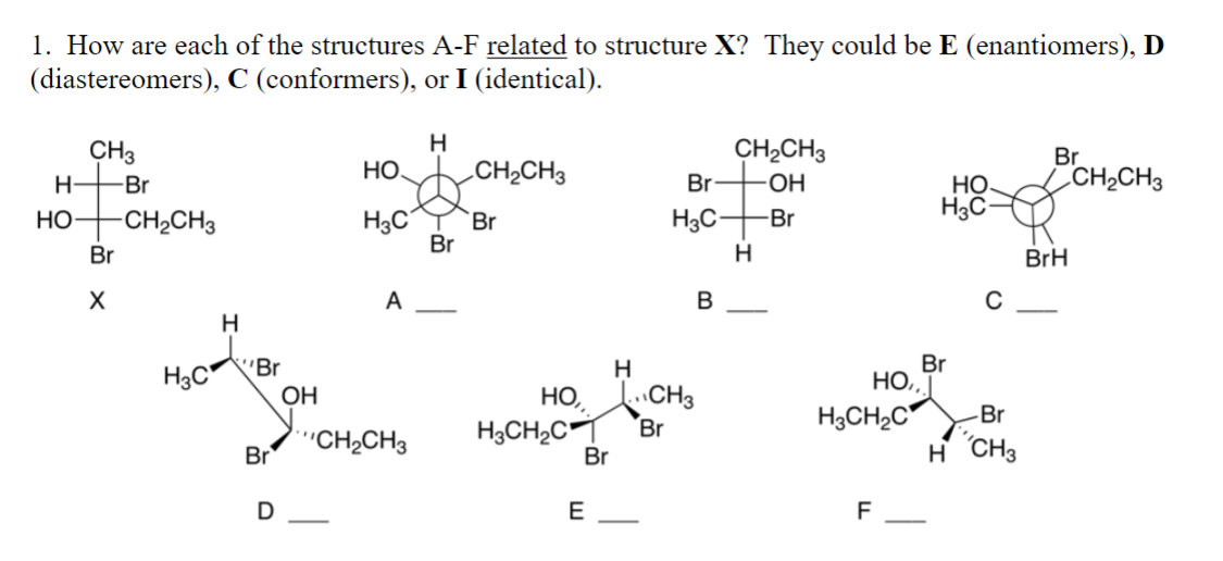 Solved 1. ﻿How are each of the structures A-F related to | Chegg.com
