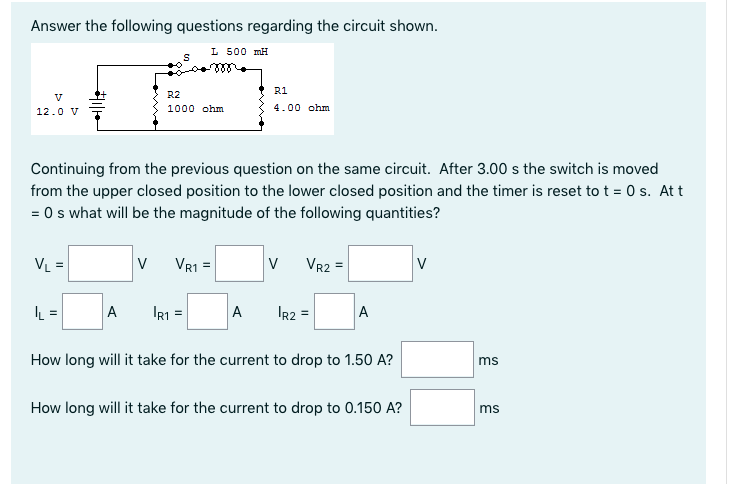 Solved Answer the following questions regarding the circuit | Chegg.com