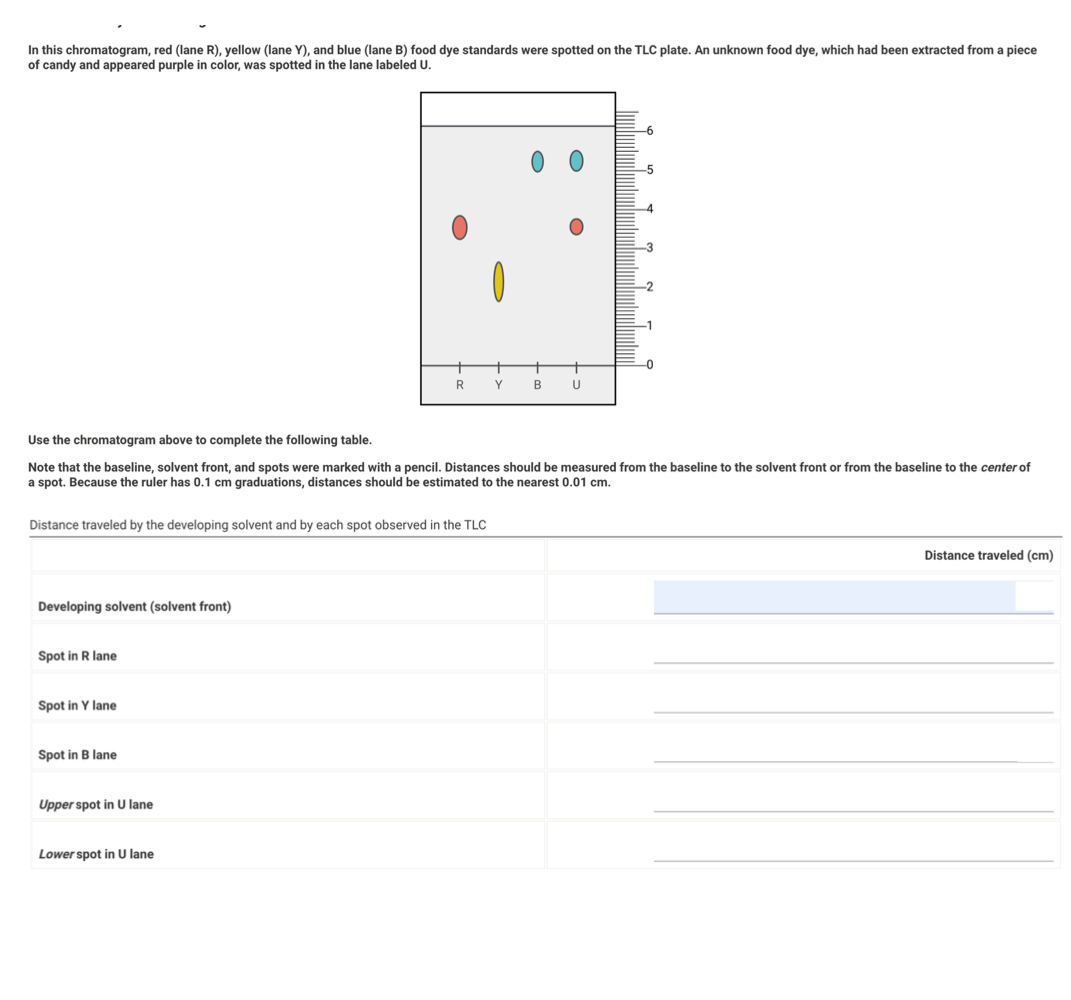 Solved In this chromatogram, red (lane R), ﻿yellow (lane Y), | Chegg.com