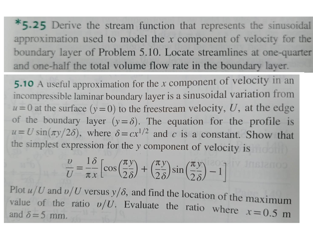 Solved *5.25 Derive the stream function that represents the | Chegg.com