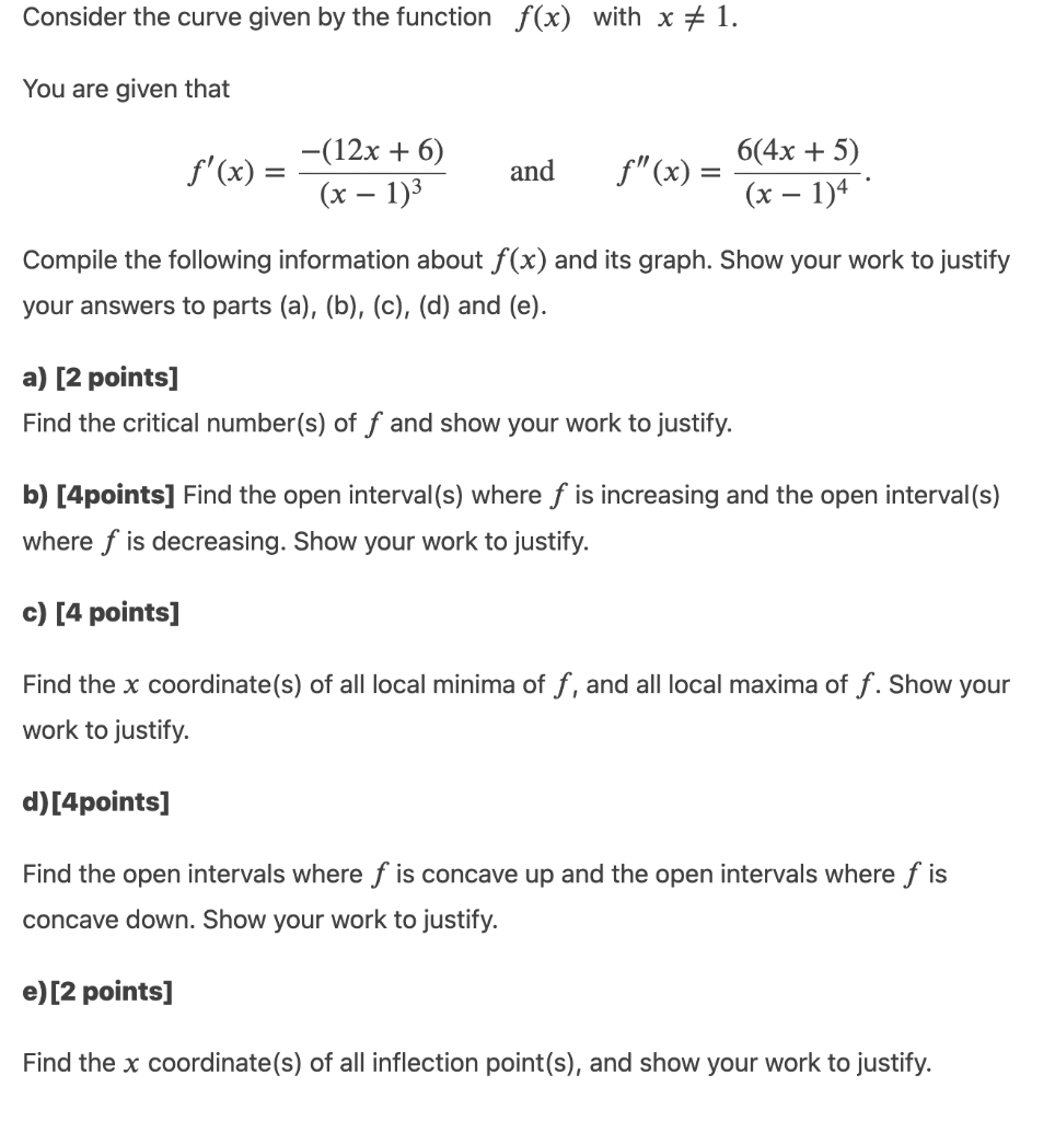 Solved Consider the curve given by the function f(x) with x | Chegg.com