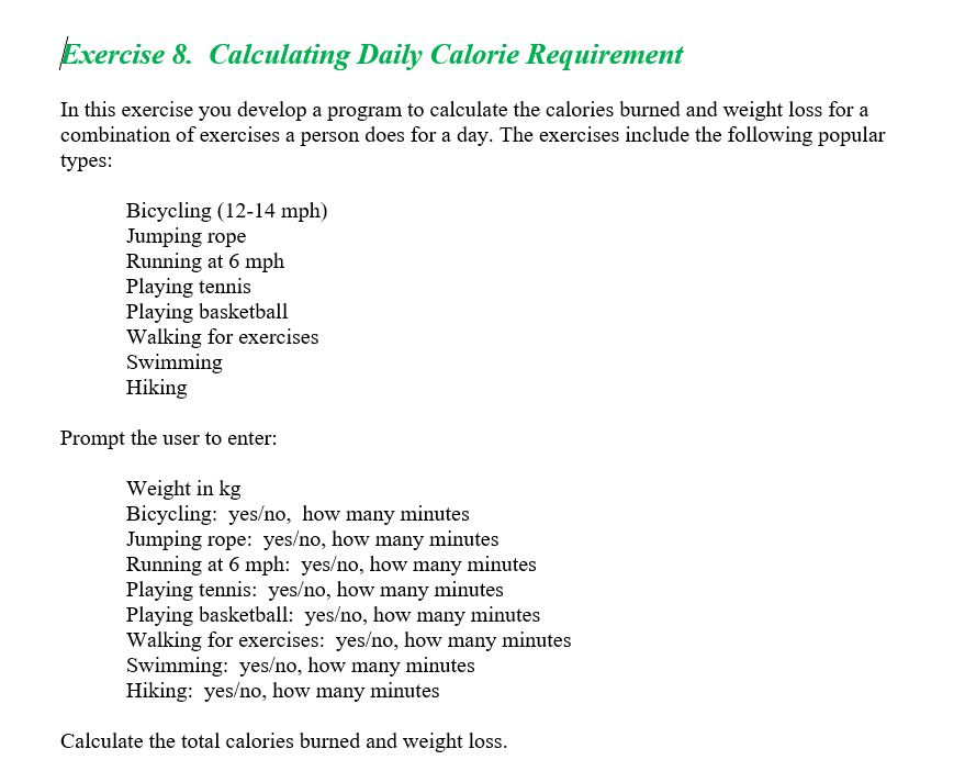 Solved Exercise 1: Converting a list of weights from | Chegg.com