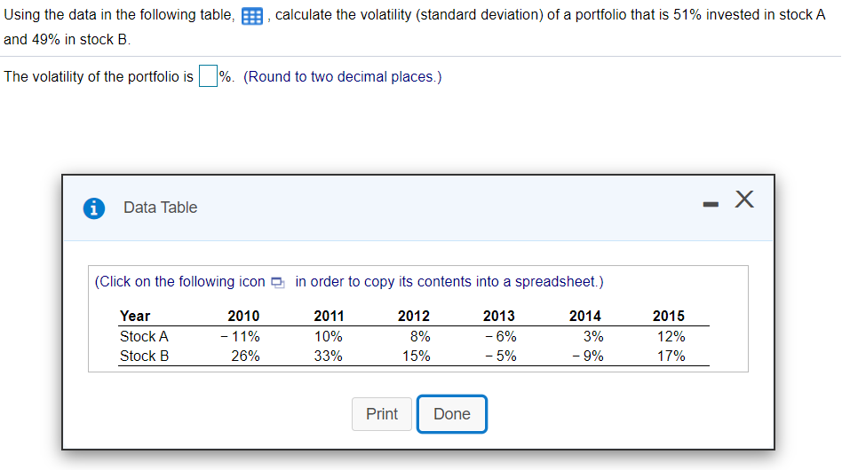 Solved Calculate The Volatility Standard Deviation Of A