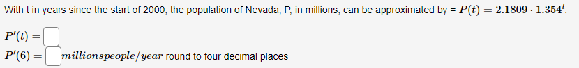 Solved With t in years since the start of 2000 , the | Chegg.com