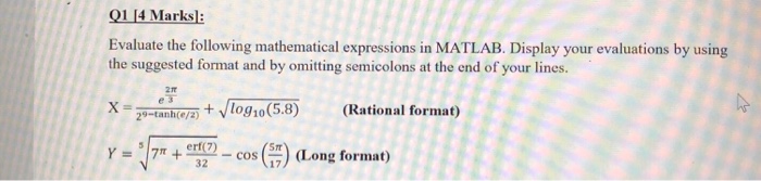 Solved a. Use a single MATLAB command to assign to the | Chegg.com