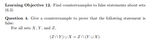 Solved Learning Objective 12. Find counterexamples to false | Chegg.com