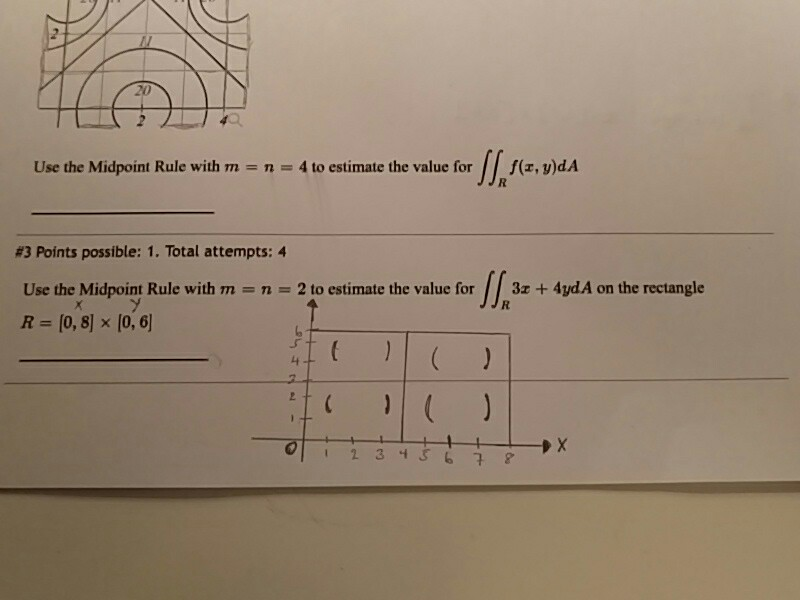 Solved 20 Use the Midpoint Rule with m = n = 4 to estimate | Chegg.com