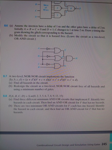 Solved of 8.6 (a) Assume the inverters have a delay of 1 ns | Chegg.com