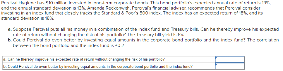 Solved Percival Hygiene has $10 million invested in | Chegg.com