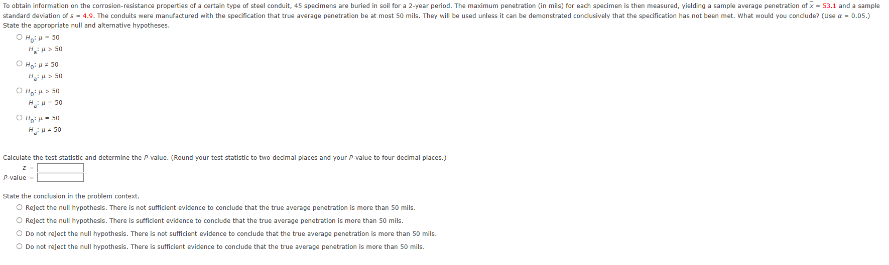Solved by an EXPERT State the appropriate null and alternative | Chegg.com