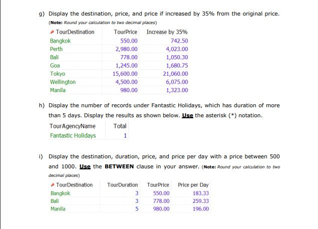 Solved Write the SQL commands based on the tables given | Chegg.com