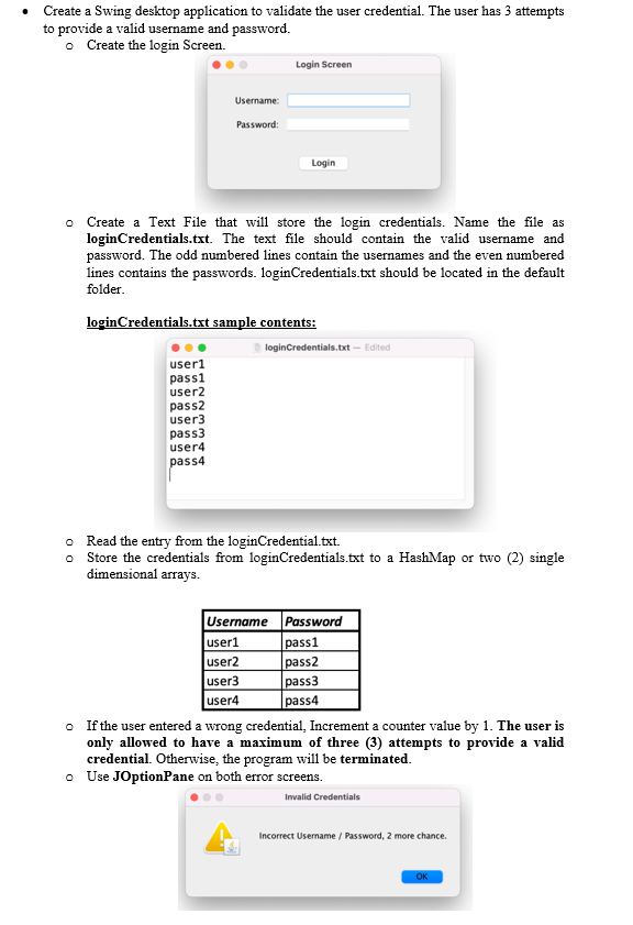 Solved Swing desktop application that will be used to | Chegg.com