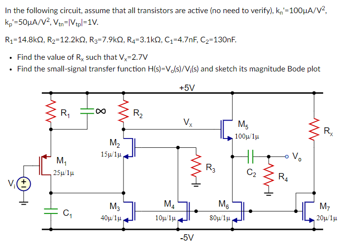 Solved In the following circuit, assume that all transistors | Chegg.com