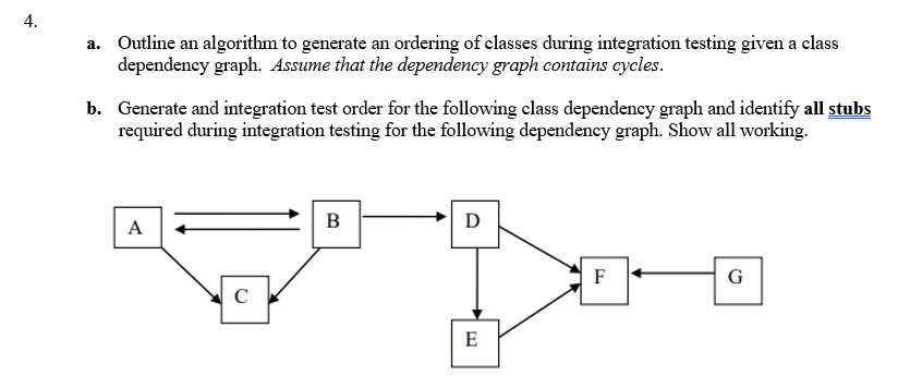 Solved a. Outline an algorithm to generate an ordering of | Chegg.com