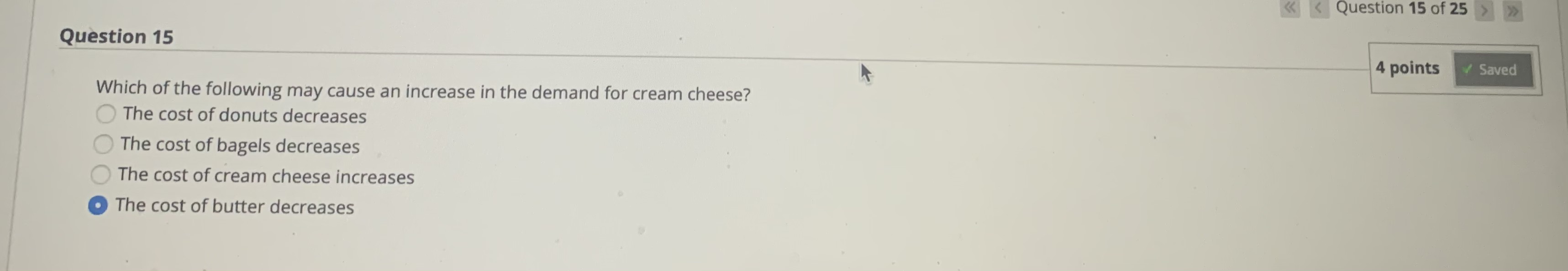 Solved Question 15 of 25 Question 15 4 points Saved Which | Chegg.com