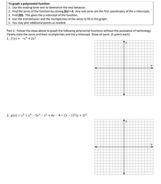 Solved To graph a polynomial function: 1. Use the | Chegg.com
