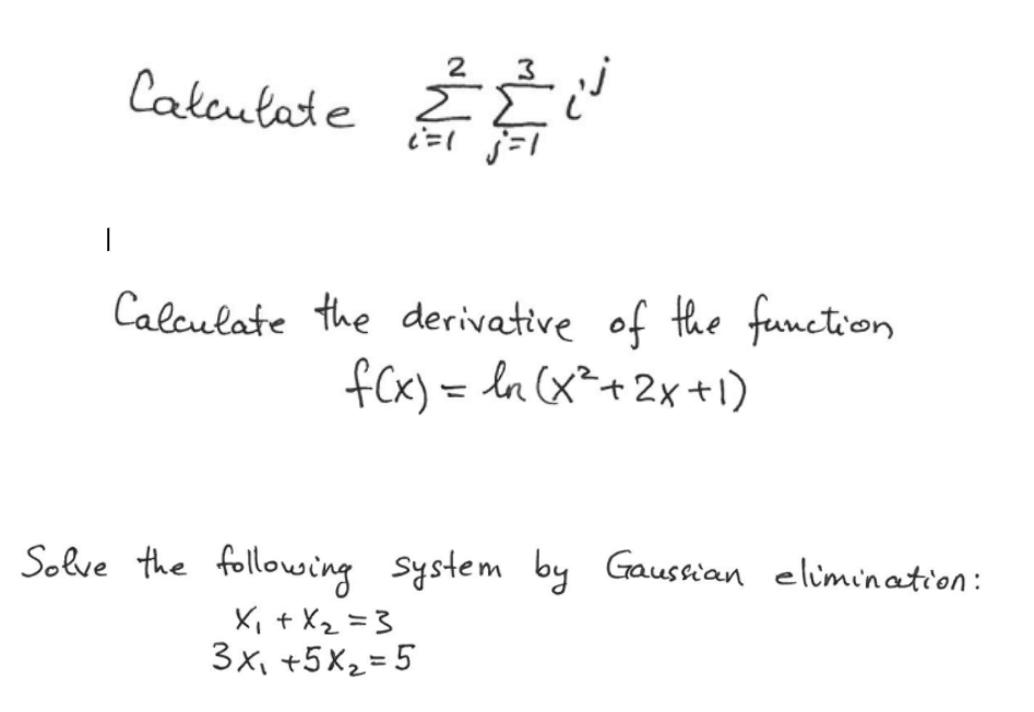 Solved Catculate ∑i=12∑j=13ijICalculate the derivative of | Chegg.com