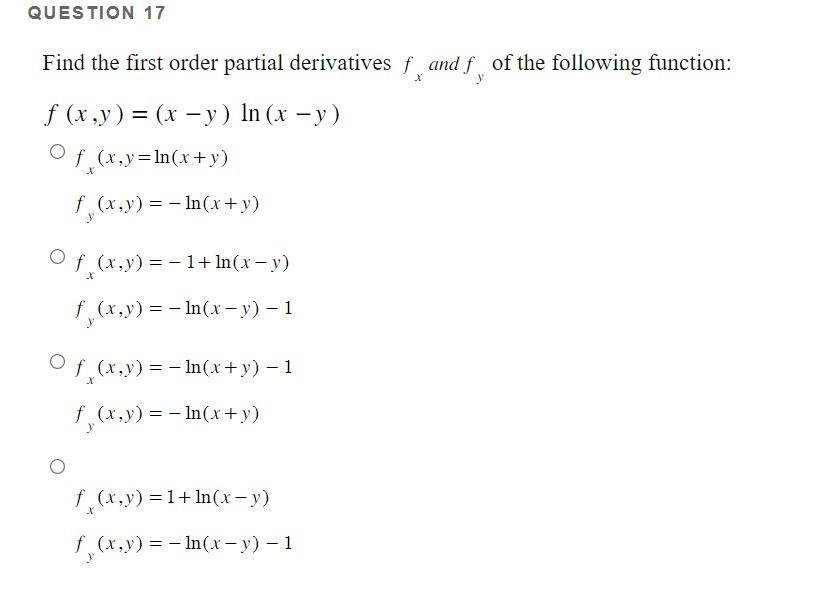 Solved Let h(x,y)=y2x2ln(yx) Find hx(x,y) and hy(x,y) | Chegg.com