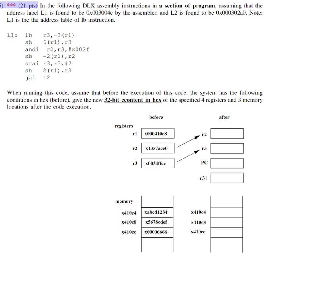 Solved In the following DLX assembly instructions in a | Chegg.com