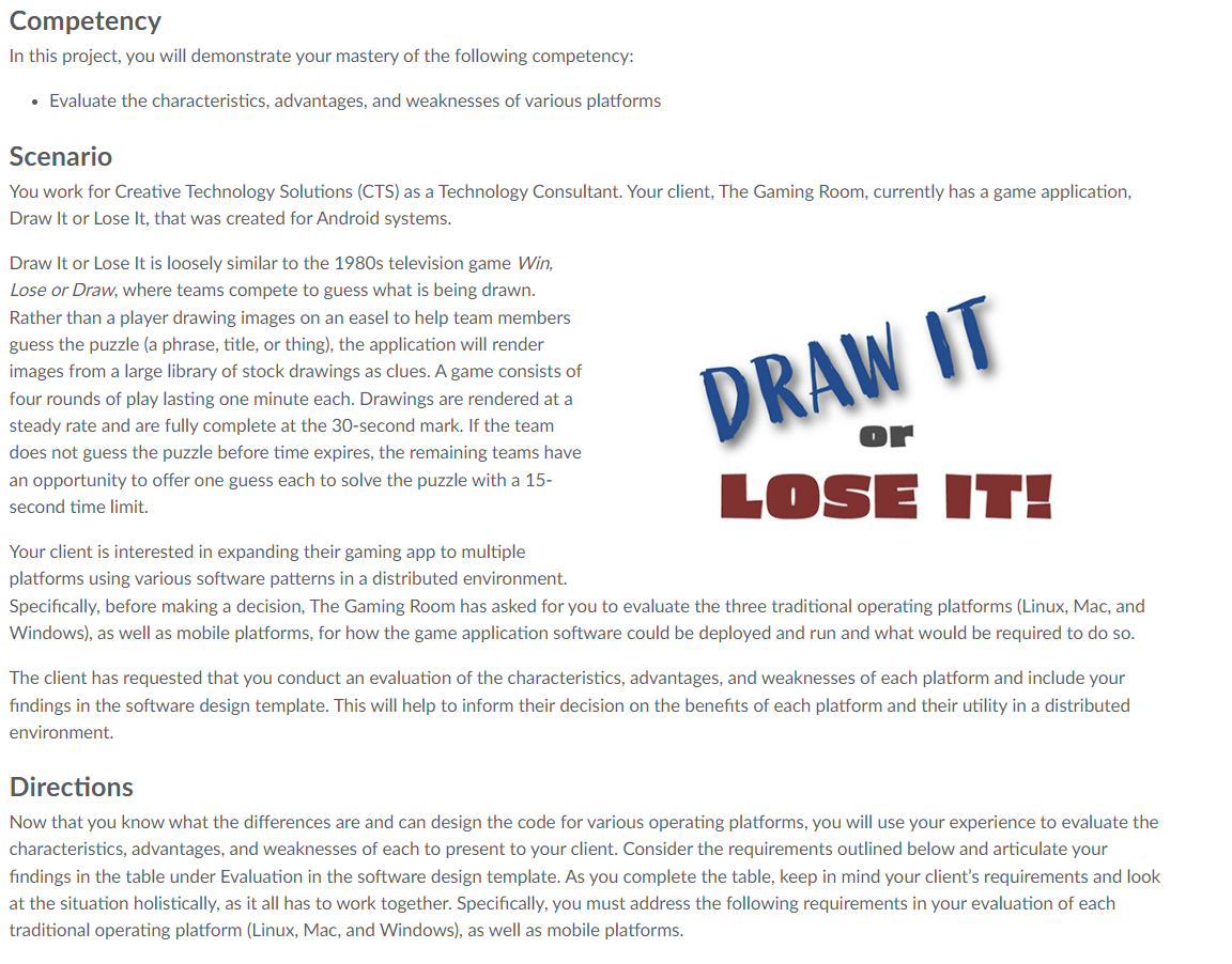 Solved Competency In this project, you will demonstrate your | Chegg.com