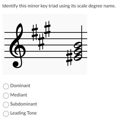 Solved Identify this minor key triad using its scale degree | Chegg.com
