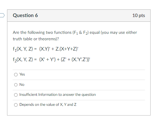 Solved Are the following two functions (F1&F2) equal (you | Chegg.com