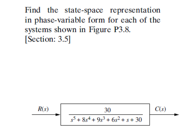 Solved Find the state-space representation in phase-variable | Chegg.com