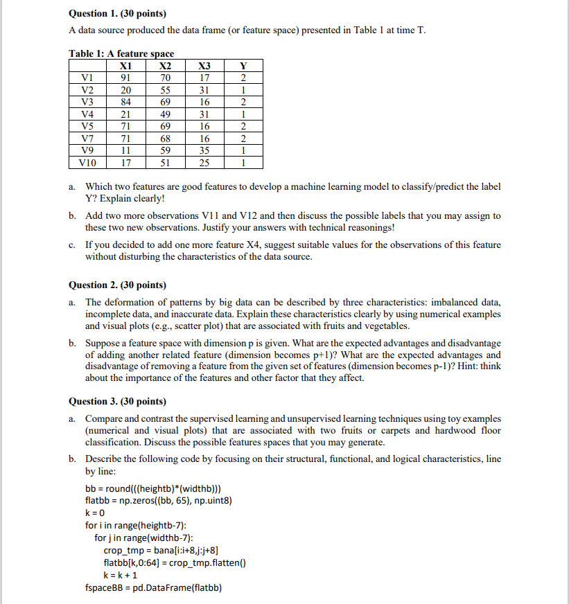 Question 1. (30 points) A data source produced the | Chegg.com