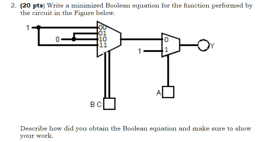 Solved 2 20 Pts Write A Minimized Boolean Equation For 