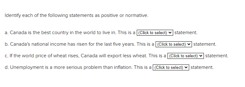 Solved Identify each of the following statements as positive | Chegg.com