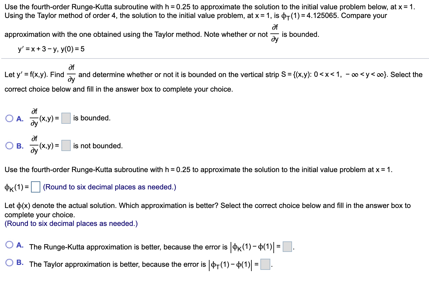 Solved Use the fourth-order Runge-Kutta subroutine with h = | Chegg.com