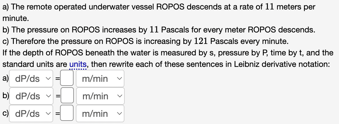 Solved a) The remote operated underwater vessel ROPOS | Chegg.com