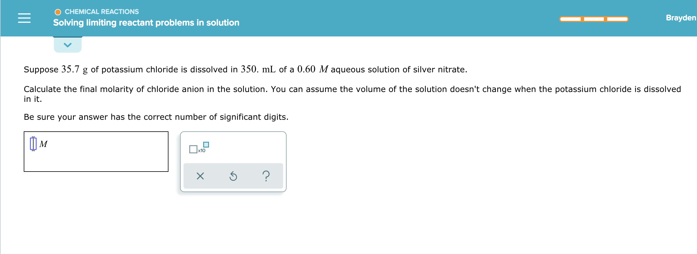 Solved O CHEMICAL REACTIONS Solving limiting reactant | Chegg.com