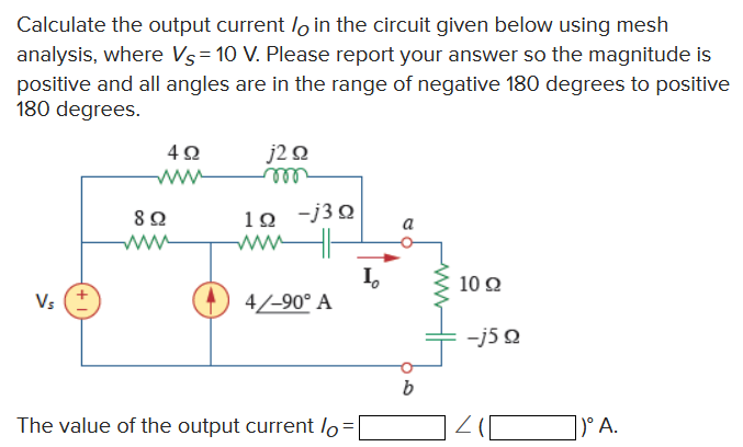 Solved Calculate the output current loin the circuit given | Chegg.com